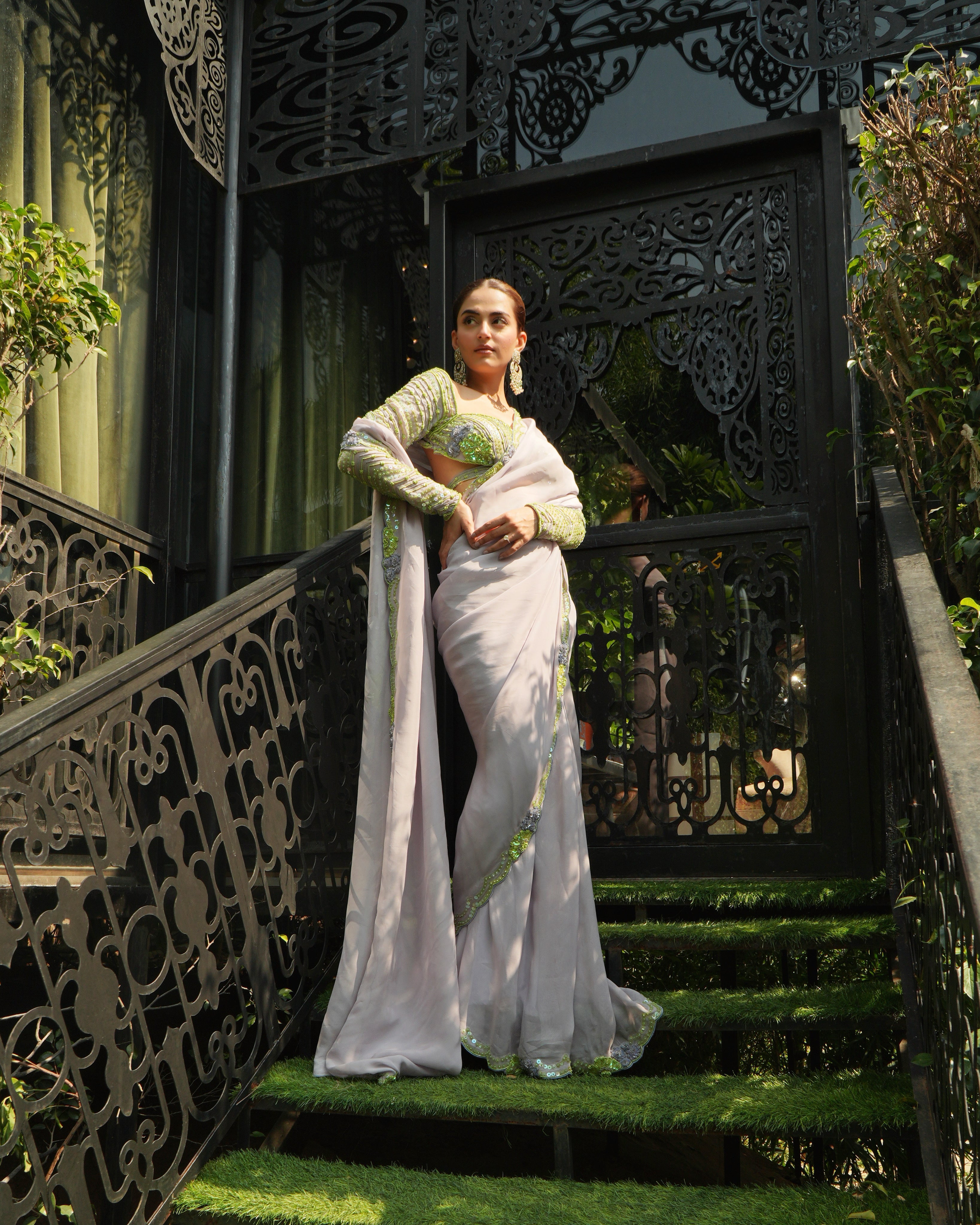 MEHAK BAKSHI - Princess Draped Saree with Hand Embellished Blouse ...